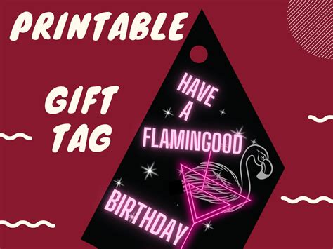 Have A Flamingood Printable Birthday Gift Tag Etsy