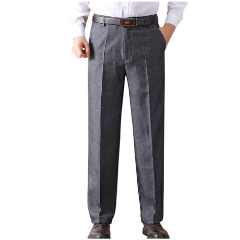 Juuyy Mens Business Dress Pants Classic Fit Solid Color Straight Leg