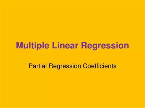 Ppt Multiple Linear Regression Powerpoint Presentation Free Download