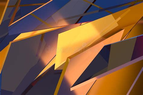 Abstract Background Of Colored Intersecting Triangles 3d Render Stock