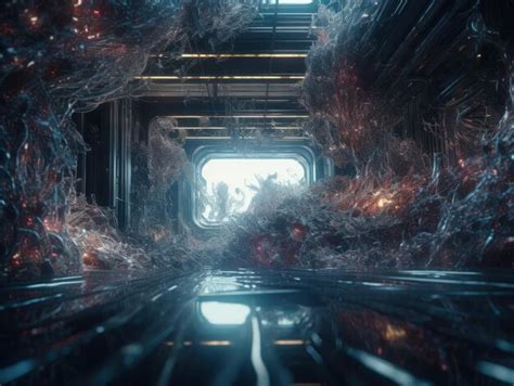 Premium AI Image Big Data Visuliastion Cyberspace Data Flow Created With Generative AI Technology