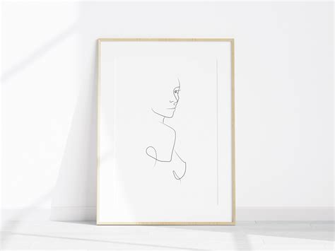 Printable Naked Woman Line Art Poster Girl Body Print One Line Draw