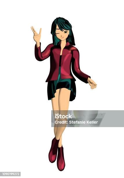 Naughty Manga Girl In Cartoon Style Stock Illustration Download Image