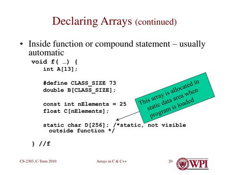 Ppt Arrays In C And C Including A Brief Introduction To Pointers Powerpoint Presentation