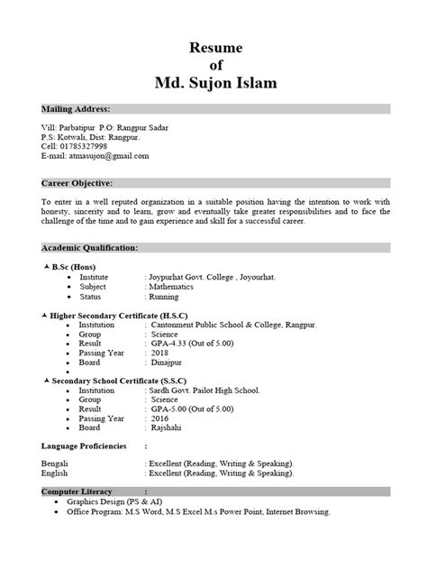 cv of sajid pdf