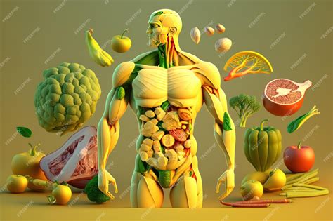 Premium Ai Image Vegetables Forming A Human Body Metabolism And