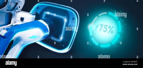 Ev Battery Charging For Electric Cars With Battery Level Indicator
