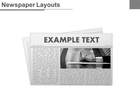 News Paper Design With Example Text Powerpoint Slides