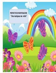 PROYECTO DE APRENDIZAJE MARIPOSAS Pdf PROYECTO DE INVESTIGACION Una