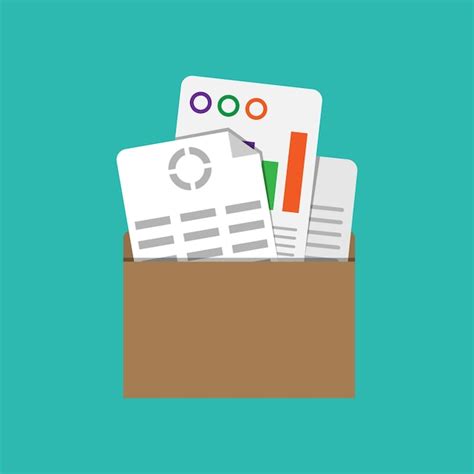 premium vector report document file on the open letter