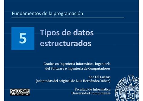 Pdf De Programación 5 Tipos De Datos Estructurados