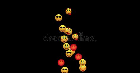 4K Live Reactions Of Emoji Icons In An Alpha Channel Stock Footage