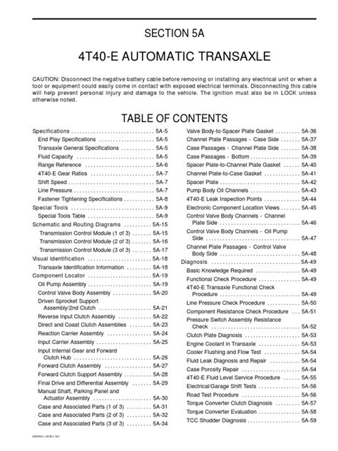 4t40 E Transaxle Service Guide Pdf Automatic Transmission