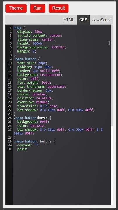 Neon Glow Button Effect Html Css Youtube