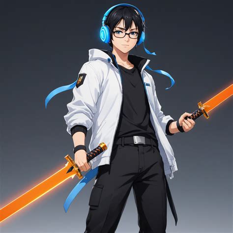 ولد انمي يرتدي جاكيت ابيض بيكاسو الخليج Gulf Picasso