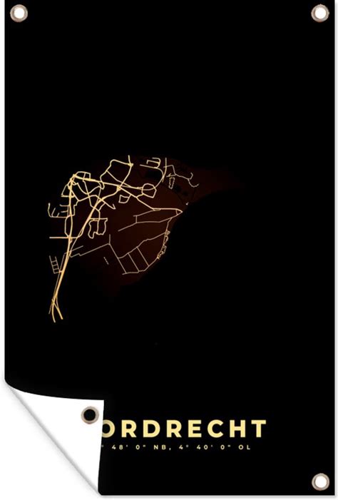 Tuinposters Buiten Dordrecht Kaart Plattegrond Stadskaart 60x90