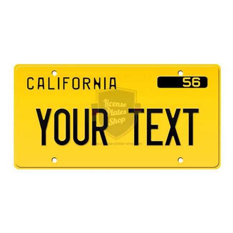 1956 California 56 Vintage Yellow License Plate Embossed With Custom