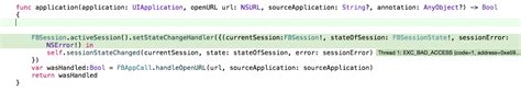 Ios Facebook Login With Swift Crash Issue Stack Overflow
