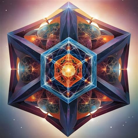 Image Of Geometric Metatron Cube Pattern Artwork Stock Illustration