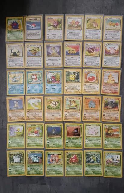 LOT DE 36 cartes Pokémon set Jungle 1999 2000 Wizard Très Bon État
