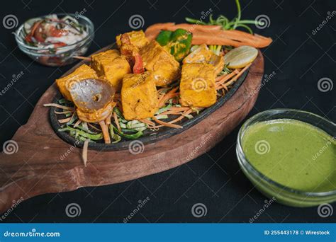 Ensalada De Tofu Con Verduras Y Salsas Foto De Archivo Imagen De