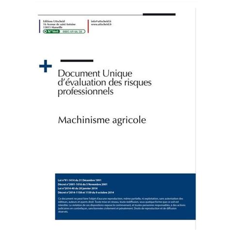 Document Unique Dévaluation Des Risques Professionnels Métier Pré