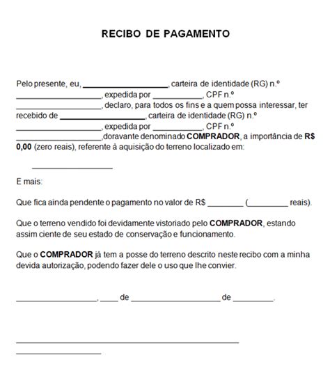 Modelo De Recibo Compra E Venda De Terreno Image To U