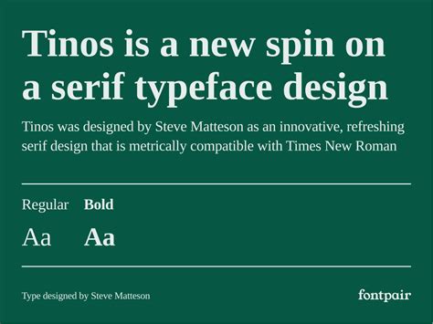 Tinos Free Serif Font Fontpair