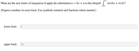 What Are The New Limits Of Integration If Apply The Chegg Com