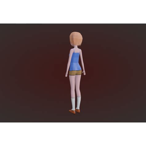 Personajes De Chicas Anime 3d Modelo Hecho Con Blender