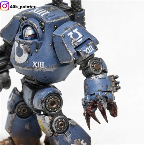 Freshly Painted Contemptor Dreadnought Painted Up For My Ultramarines