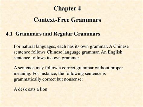 PPT Chapter 4 Context Free Grammars PowerPoint Presentation Free Download ID 2916152