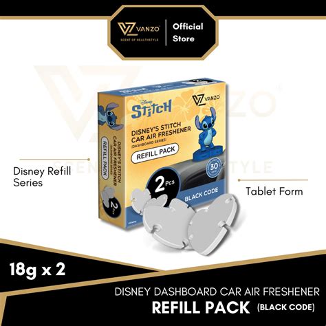 Disney Stitch Dashboard Series Car Air Freshener Refill Pack 18g X 2 Vanzo Aseans First