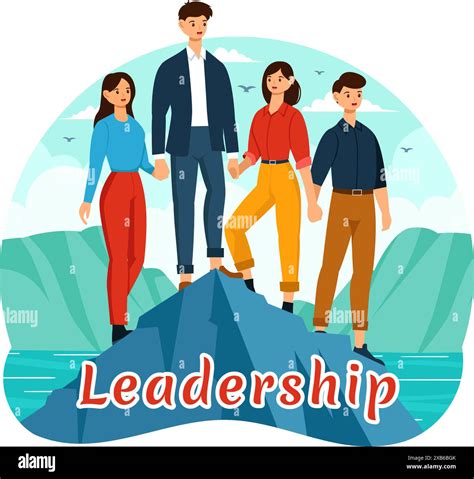 Business Leadership Vector Illustration With A Businessman Leader