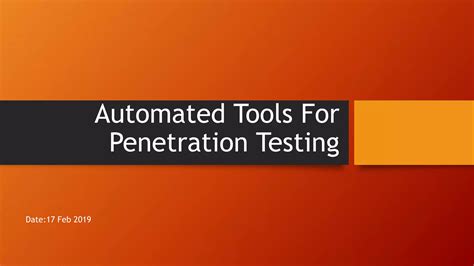 Automated Tools For Penetration Testing Ppt Free Download