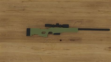 Gun Awm 3d Model Cgtrader