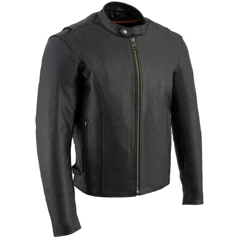 Milwaukee Leather Lkm1710 Mens Black Classic Scooter Style Leather