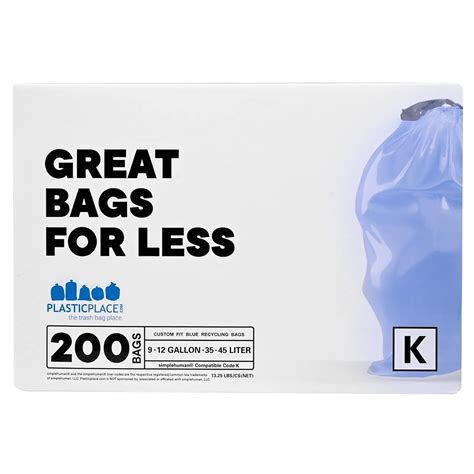 10 Gallon Simplehuman Compatible Blue Trash Bags Code K Tra200bl Plasticplace Plasticplace