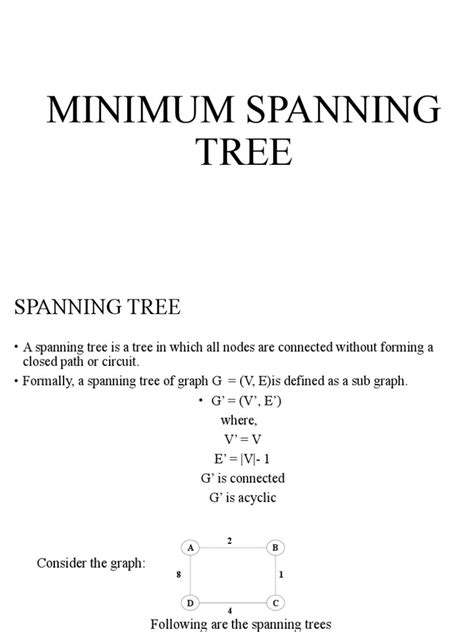 Minimum Spanning Tree Pdf Mathematical Concepts Graph Theory