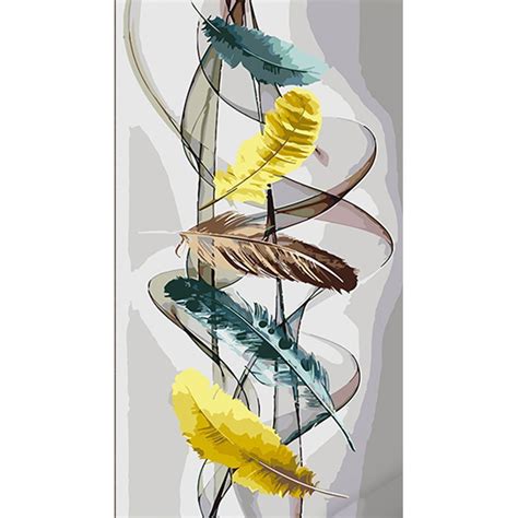 Набір для розпису по номерах Strateg Абстракція з пірям 50х25 см Ww222 купити у Києві