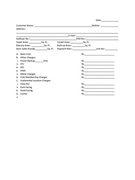 Estimate Sheet Pdf