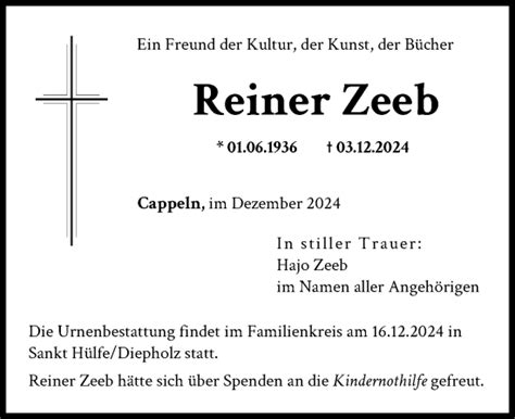 Traueranzeigen Von Reiner Zeeb Augsburger Allgemeine Zeitung