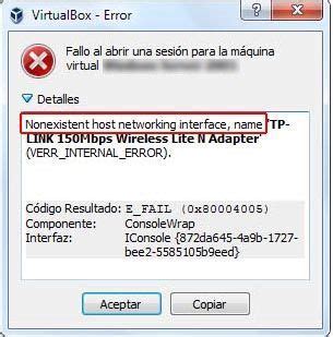 Nonexistent Host Networking Interface Virtualbox El Taller Del Bit