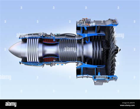 Aerospace And Engineering Cross Section Of Jet Engine