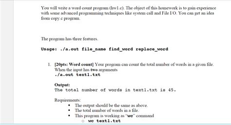 Solved Implement The Hw1 C Code According To The Three Chegg Com