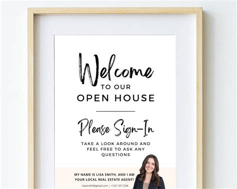 Open House Welcome Sign Open House Sheet Printable Real Estate