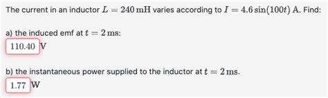 solved the current in an inductor l 240mh varies according
