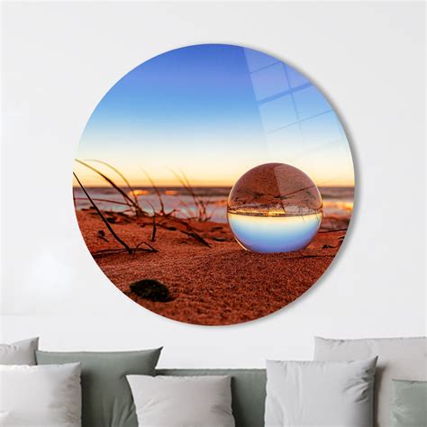 Glass Wall Art Glass Printing Mural Art Sphere Reflection Wall Decor