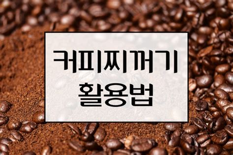 생활 속에서 커피찌꺼기 활용법 6가지 알려드릴게요 네이버 블로그