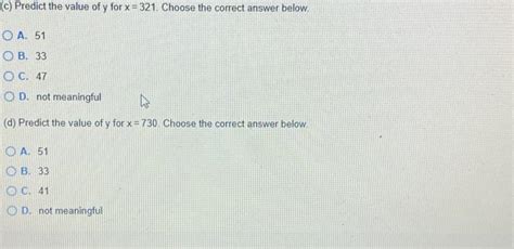 Solved Find The Equation Of The Regression Line For The